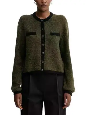 GESTUZ Pocket Button Cardigan - Green