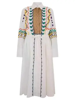 Valentino Garavani Embroidered Midi Dress - White