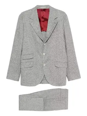 Brunello Cucinelli Mélange-effect Suit - Grey