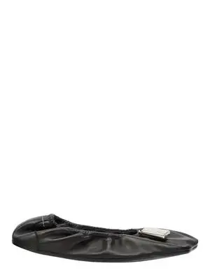 MAISON MARGIELA Gathered Ballet Flats With Charm - Black