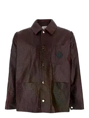Casablanca Embossed Patch Jacket - Brown