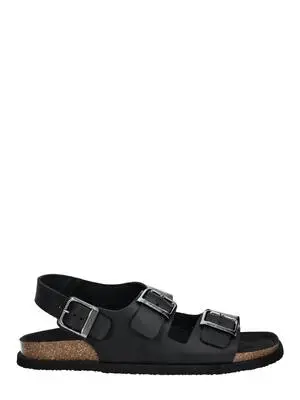 DR. SCHOLL'S SHOES Gaston Leather Sandals - Black
