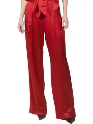 THE SEI Tie Detailed Wide-leg Trousers - Red