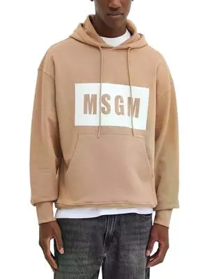MSGM Logo-print Hoodie - Brown