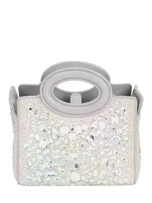 Valentino Garavani Crystal-embellished Top Handle Tote - White