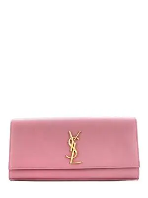 Saint Laurent Classic Monogram Long Clutch Bag - Pink