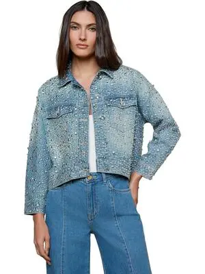 L'Agence Vangie Embellished Jean Jacket - Palo