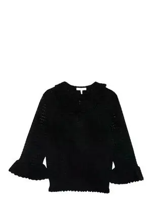 Chloé Crochet Knit Top - Black