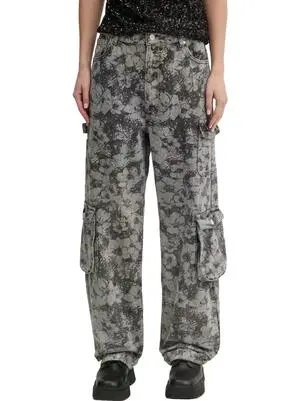 Moschino Floral-print Cargo Jeans - Grey
