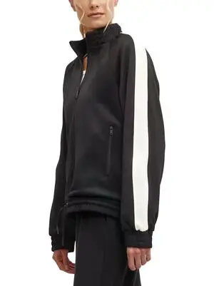 P.E Nation Stripe Detail Zip-front Sweatshirt - Black