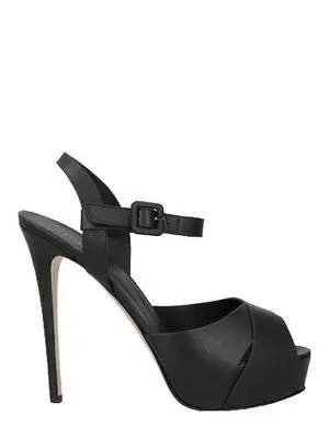 LE SILLA Leather Stiletto Sandals - Black