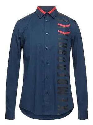 BIKKEMBERGS Shirt Midnight Size Cotton, Elastane - Blue