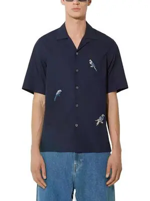 Paul Smith Bird-embroidered Shirt - Blue