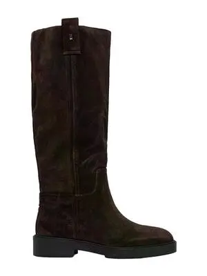NOKWOL Leather Knee-high Boots - Brown