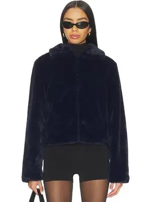 Superdown X Emma Leger Tianna Faux Fur Jacket - Navy