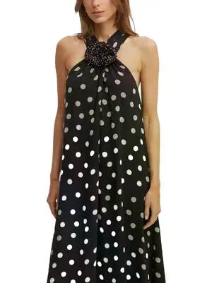 SANDRO FERRONE Polka Dot Maxi Dress - Black