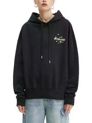 Moschino Graphic Drawstring Hoodie - Black