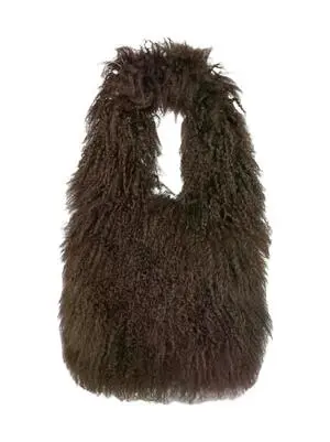 YVES SALOMON Shearling Shoulder Bag - Brown