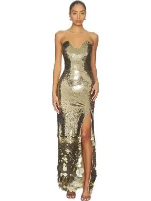 AFEW RAHUL MISHRA Corset Maxi Dress - Metallic Gold