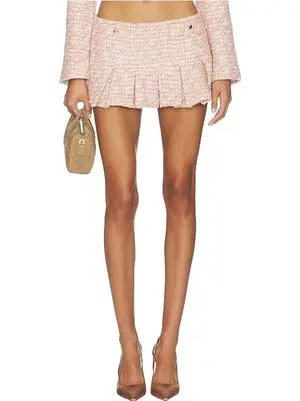 GUIZIO Patch Pocket Pleated Mini Skirt - Pink Multi
