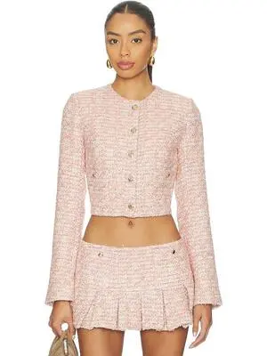 GUIZIO Patch Pocket Crop Jacket - Pink Multi