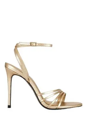 BLACK SUEDE STUDIO Ella 100 Sandal - Gold Metallic Leather