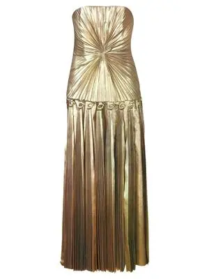 Acler Fintry Pleated Strapless Maxi Dress - Gold