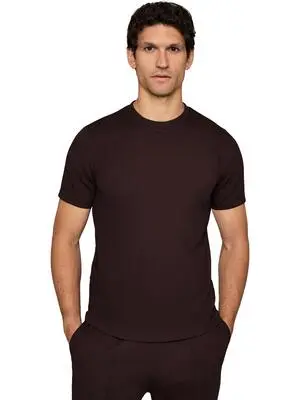 REISS Bradley Premium Interlock Crew-neck T-shirt - Cherry Red