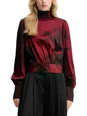 GESTUZ Gzselina Open Back Tie Blouse - Red