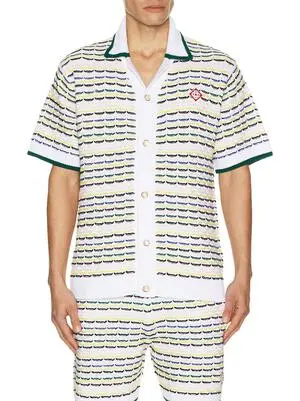 Casablanca Tuck Stitch Shirt In White - Multi