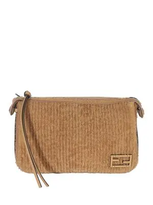 Fendi Shearling Simply Shoulder Bag - Brown