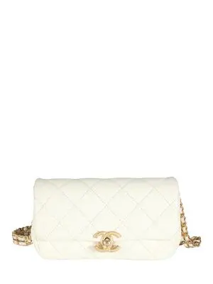 CHANEL Quilted Caviar Chain Melody Waist Belt Bag