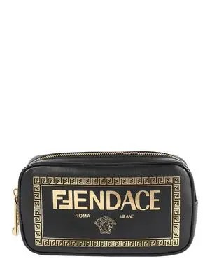 Fendi X Versace Fendace Logo Print Camera Case - Black