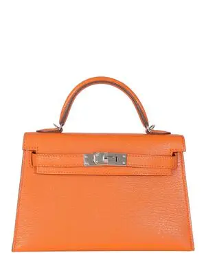 Hermès Feu Terre Battue Verso Mysore Chevre Sellier Kelly 20 Ii Phw - Orange