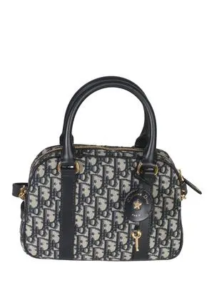 Dior Navy Oblique Canvas D-vibe Bowling Bag - Blue