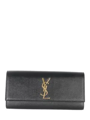 Saint Laurent Grain De Poudre Classic Cassandre Clutch - Black