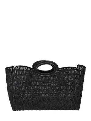 Valentino Garavani Mesh Fabric Le Troisieme Tote - Black