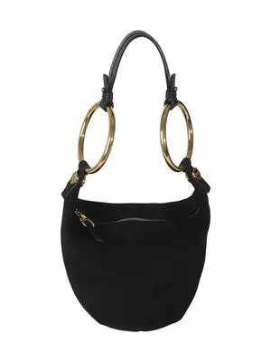 Chloé Suede Small Gold Bracelet Bag Black