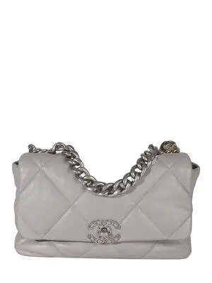 CHANEL Shiny Quilted Lambskin 19 Flap Bag