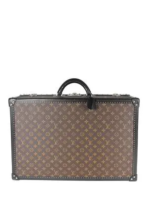 LOUIS VUITTON Monogram Macassar & Black Leather Alzer Trunk 60 - Brown