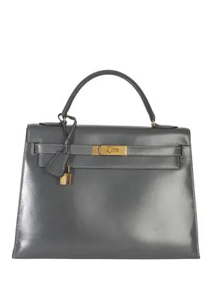 Hermès Ardoise Box Sellier Kelly 32 Ghw - Gray