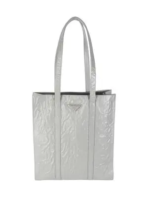 Prada Nappa Antique Small Tote - Gray
