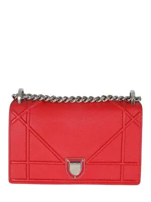 Dior Grained Calfskin Diorama Flap Bag - Red