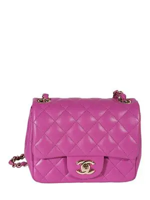 CHANEL Chanel Quilted Lambskin Mini Square Classic Flap Bag