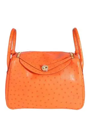 Hermès Tangerine Ostrich Lindy 30 Ghw - Orange