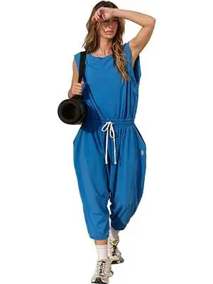 Free People Hot Shot Harem Onesie Light Cobalt