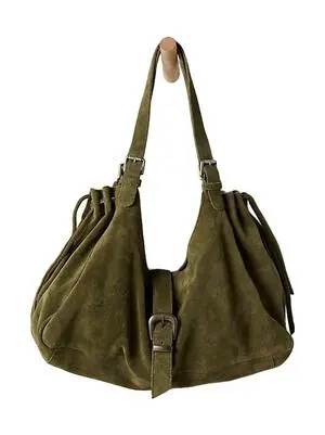 Free People Serena Cinched Shoulder Bag - Olive