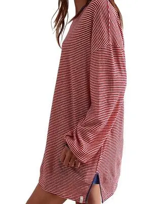 Free People We The Free Veronica Striped Tee - Red Combo