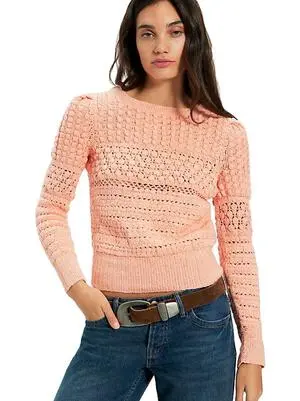 Free People Crochet Pullover - Paradise Peach