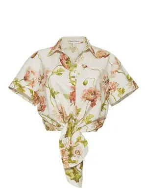 Cara Cara Asbury Cropped Top - Lockwood Flora Egret